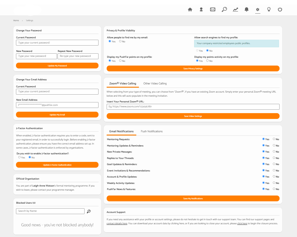 Getting Started - Settings